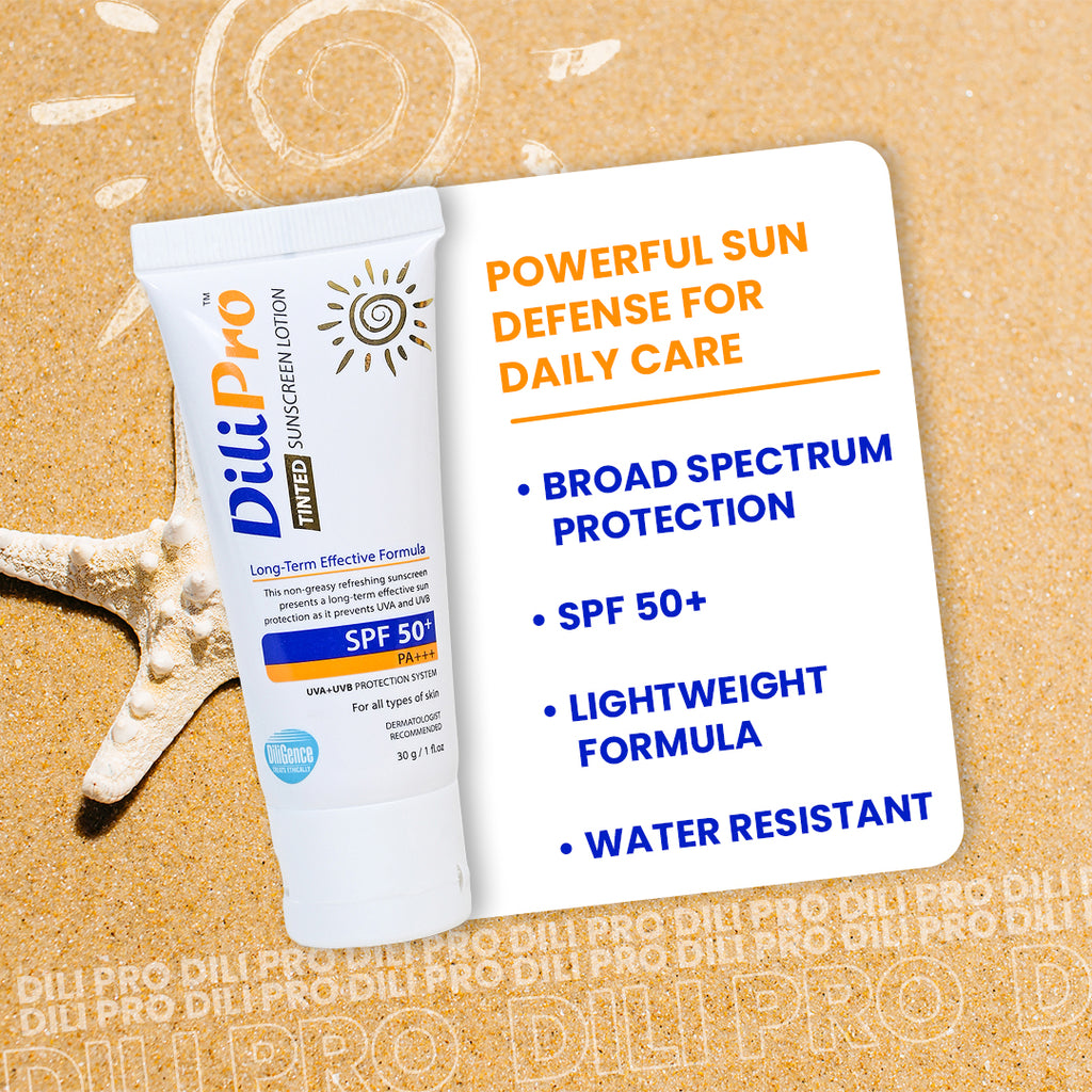 DiliPro TINTED Sunscreen Lotion SPF 50+ – DiliGence Health Care